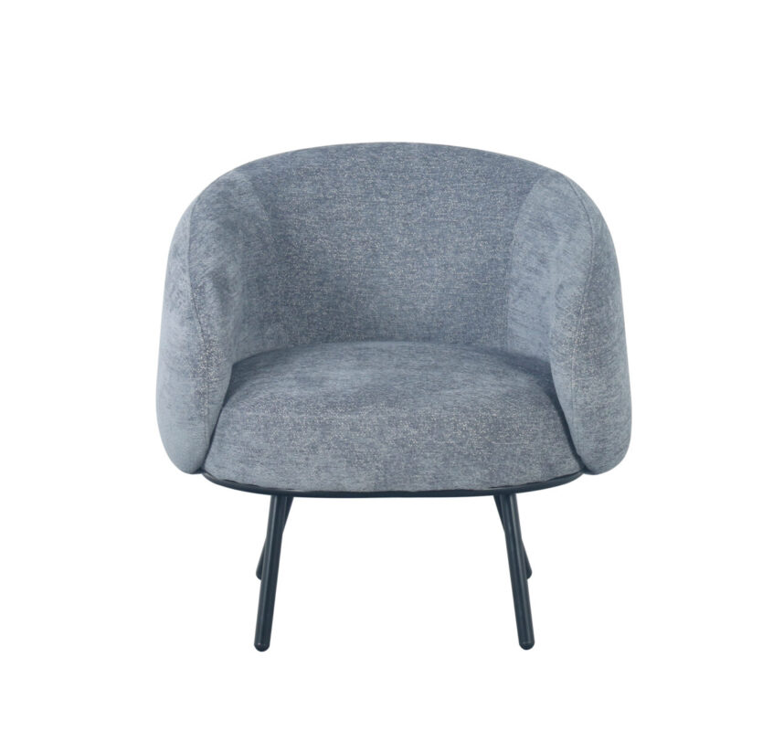 Velvet Tub Arm Chair with Metal Frame Armrest and Back Support ...